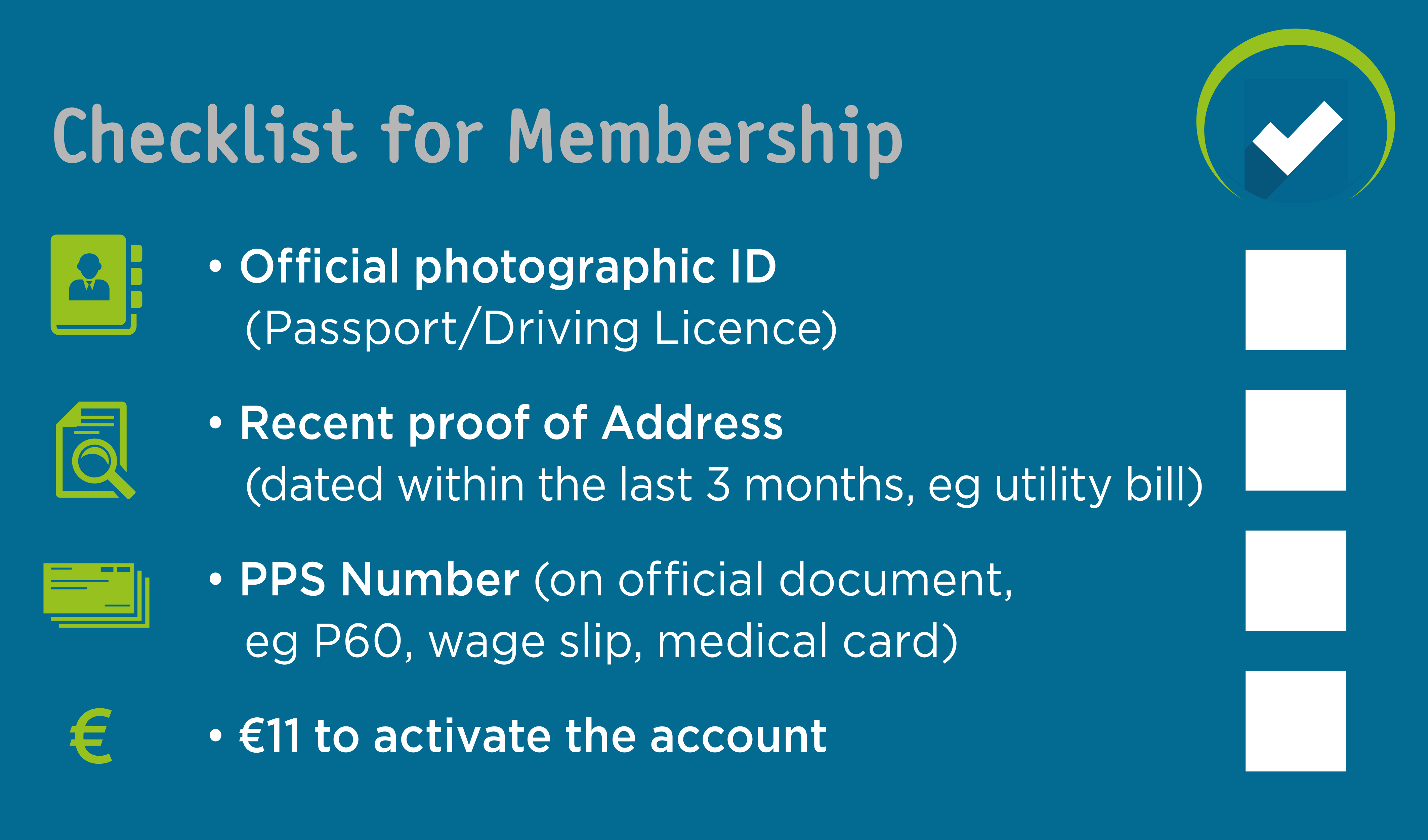Checklist for Membership €11 March 2017_001 - corecu.ie
